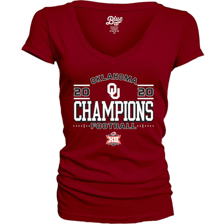 Blue 84 Oklahoma Sooners Women's Crimson 2020 Big 12 Football | OK TEAM ...