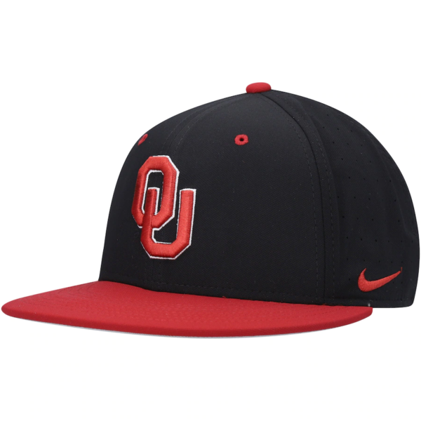 Nike Oklahoma Sooners Black Aero True Baseball Performance Fitted Hat ...