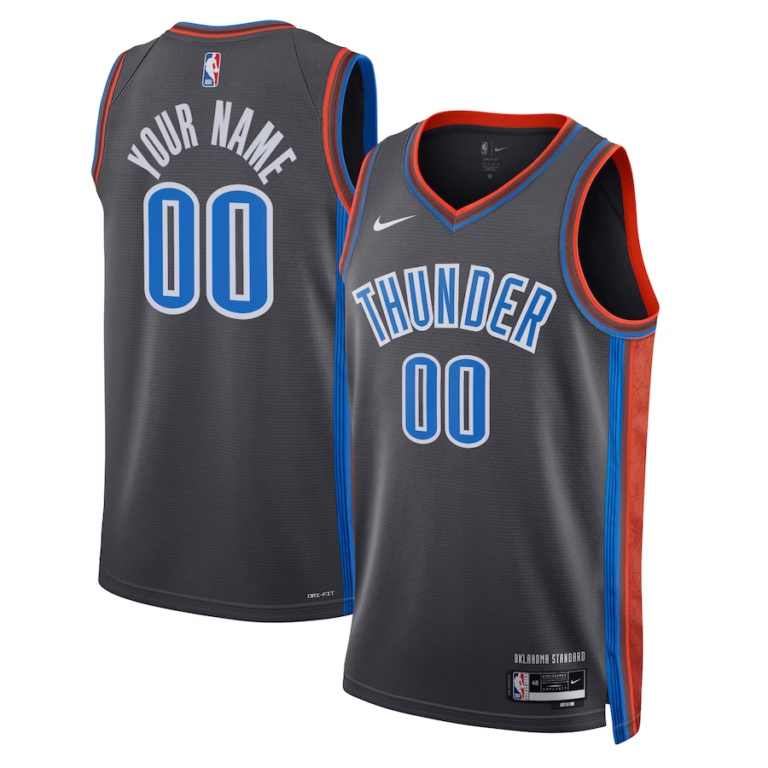 Youth Oklahoma City Thunder White Fast Break Custom Replica Jersey | OK ...